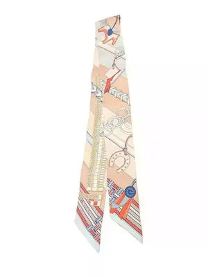 Hermès 20th Century Brides Et Gris Gris Silk Twilly Scarf Scarves - Neutrals