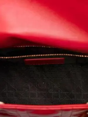 Dior 2017 Small Lambskin Cannage My Abcdior Lady Satchel - Red