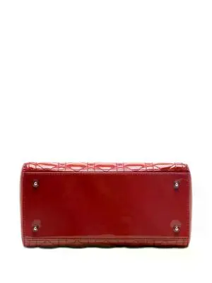 Dior 2010 Medium Patent Cannage Lady Satchel - Red