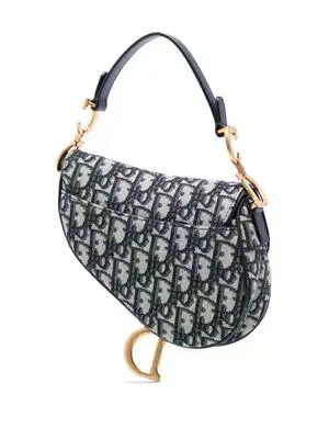 Dior 2020 Mini Oblique Canvas Saddle Bag - Blue