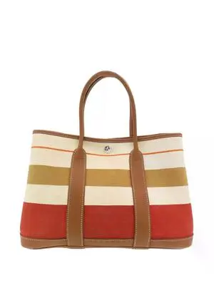 Hermès 2013 Toile And Negonda Striped Garden Party 30 Tote Bag - Neutrals