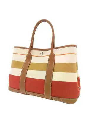 Hermès 2013 Toile And Negonda Striped Garden Party 30 Tote Bag - Neutrals
