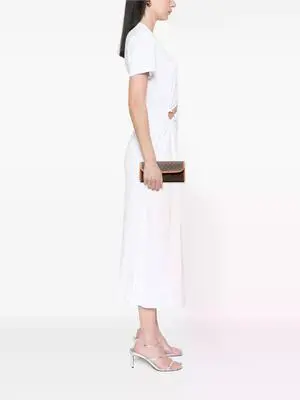 Celine 20th Century Macadam Coated Canvas Clutch - Brown