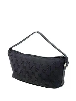 Gucci Gg Canvas Boat Shoulder Bag - Black
