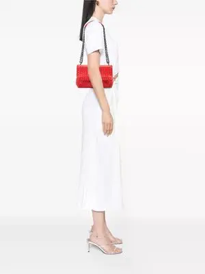 Bottega Veneta Small Nappa Intrecciato Olimpia Shoulder Bag - Red