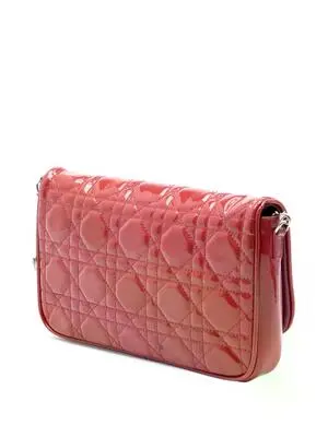 Dior 2011 Patent Cannage Lady Wallet On Chain - Red