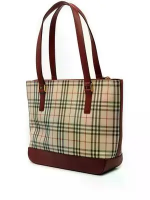 Burberry House Check Canvas Tote Bag - Red