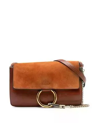 Chloé Small Suede And Calfskin Faye Crossbody Bag - Brown