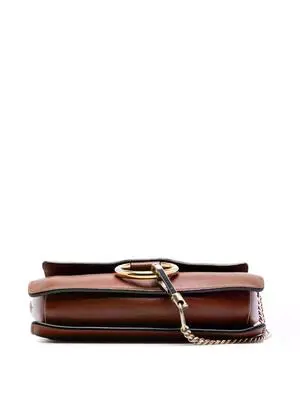 Chloé Small Suede And Calfskin Faye Crossbody Bag - Brown