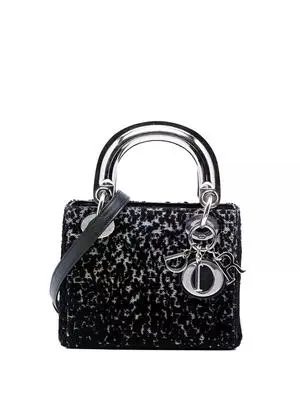 Dior 2014 Mini Fabric Lame Lady Satchel - Black