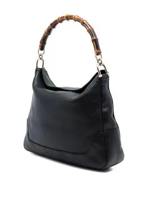 Gucci Calfskin Bamboo Diana Satchel - Black