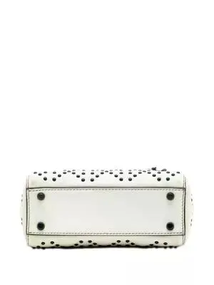 Dior 2018 Ultra Matte Calfskin Cannage Studded Lady Satchel - White