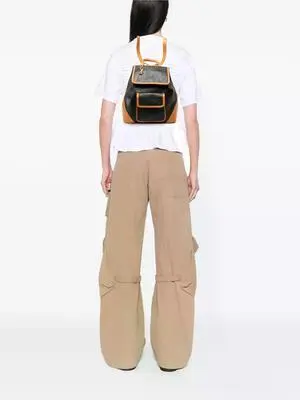 Saint Laurent Monogram Embossed Leather Backpack