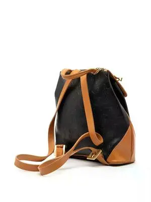 Saint Laurent Monogram Embossed Leather Backpack