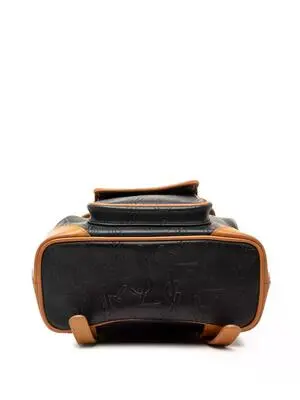 Saint Laurent Monogram Embossed Leather Backpack
