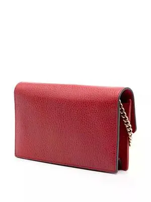 Gucci 2000-2015 Leather Interlocking G Dollar Wallet On Chain Crossbody Bag - Red