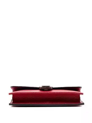Gucci 2000-2015 Leather Interlocking G Dollar Wallet On Chain Crossbody Bag - Red