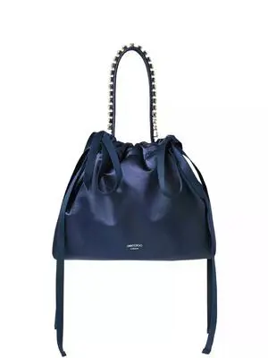 JIMMY CHOO Mini Crystal Drawstring Top-handle Shoulder Bag