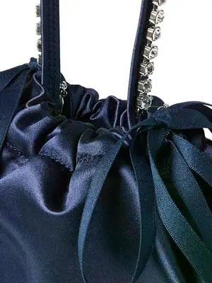 JIMMY CHOO Mini Crystal Drawstring Top-handle Shoulder Bag