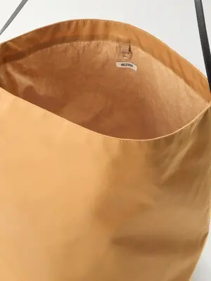 VALESQUE Leather-trimmed Satin-shell Bucket Tote Bag