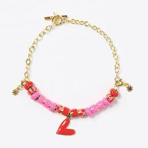 PINNOLE I Love You Charm Bracelet - Red/pink