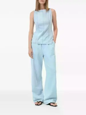 Closed Elasticated-waistband Wide-leg Trousers