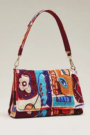 Maeve Maeve Audra Embellished Shoulder Bag Orange
