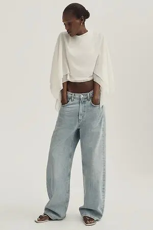 Anthropologie Sheer Layered Poncho - Cream