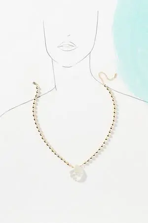 Anthropologie Clear Shell Pendant Necklace - Shell Clear