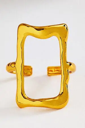 Anthropologie Open Rectangle Adjustable Ring