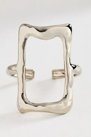 Anthropologie Open Rectangle Adjustable Ring