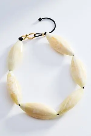 Anthropologie Chunky Pearl Beaded Necklace - Cream