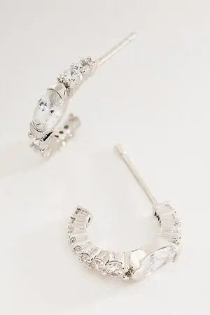 Melinda Maria Maven Huggie Hoop Earrings Silver