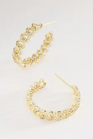 Melinda Maria Pavé Julian Chain Hoop Earrings