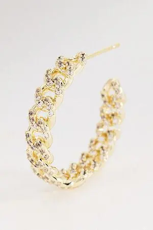 Melinda Maria Pavé Julian Chain Hoop Earrings
