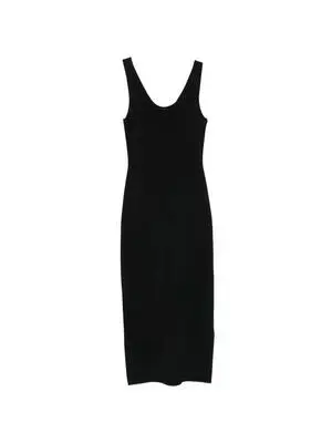 LE PETIT PULLE Ribbed-knit Square-neck Dress