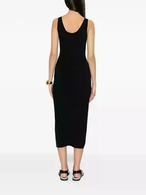 LE PETIT PULLE Ribbed-knit Square-neck Dress