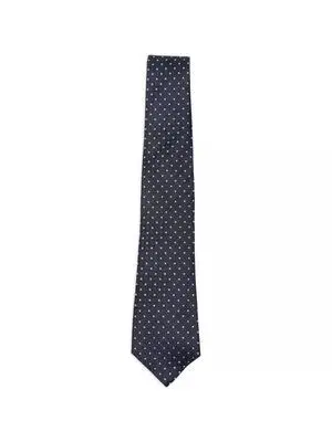 Canali Geometric-pattern Silk Neck Tie - Blue