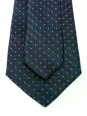 Canali Polka-dot Basket-weave Neck Tie