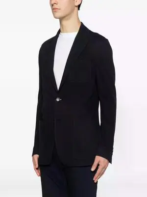 Canali Notched-lapel Patch-pocket Blazer - Blue
