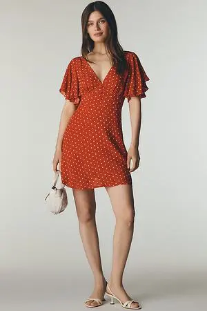 RMN Marina Silk Blend V-neck Mini Dress