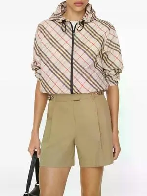 Burberry Check Trim Cotton Poplin Shorts