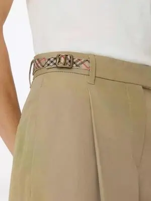 Burberry Check Trim Cotton Poplin Shorts