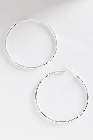 Anthropologie Large Hoop Earrings - Silver