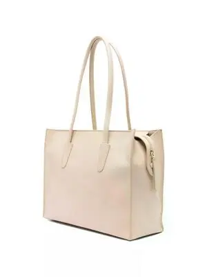 COCCINELLE Logo-embossed Leather Shoulder Bag - Neutrals