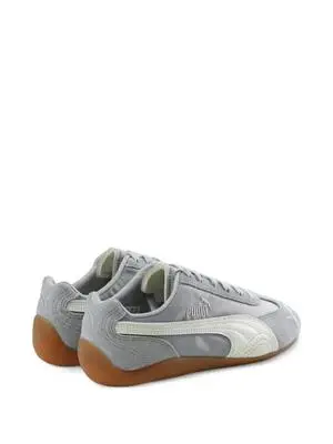 PUMA Speedcat Suede-paneled Logo-embroidered Sneakers - Grey