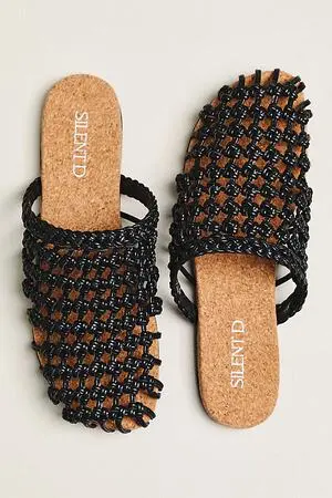 SILENT D Woven Slide Slip-on Sandals