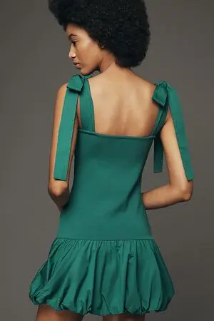 Anthropologie Cotton Bubble-hem Mini Dress - Green