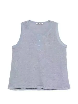Max & Moi Button-embellished Sleeveless Top - Blue