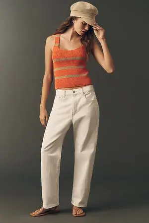 Maeve Square-neck Logo Tank Top - Tomato